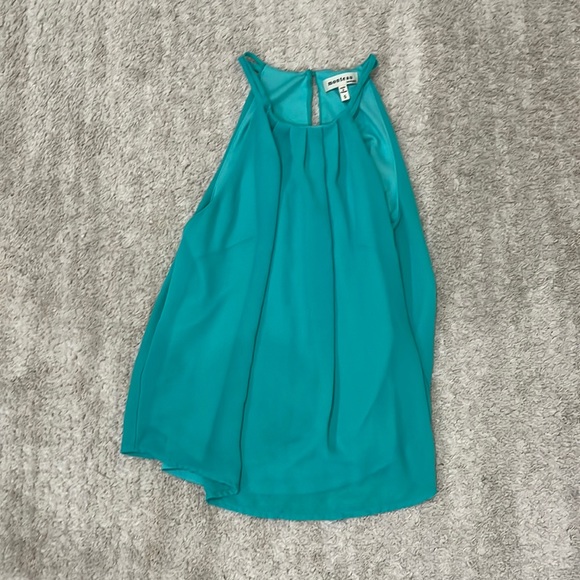 Monteau | Tops | Beautiful Tiffany Blue Blouse Tank | Poshmark